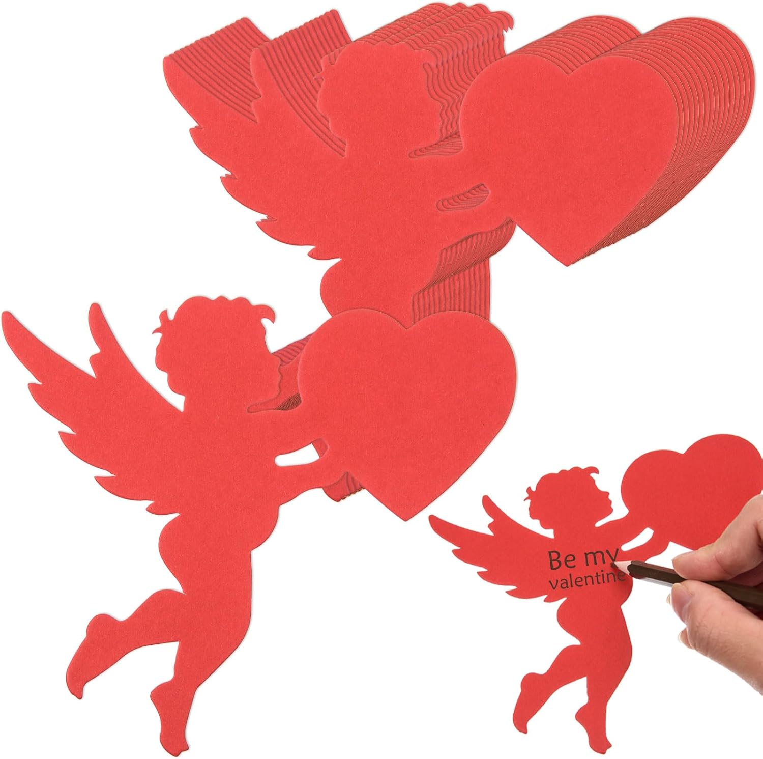 Amazon.com: 360 Pcs Valentine's Day Cupid Cutouts Paper Red Cupid Cut ...