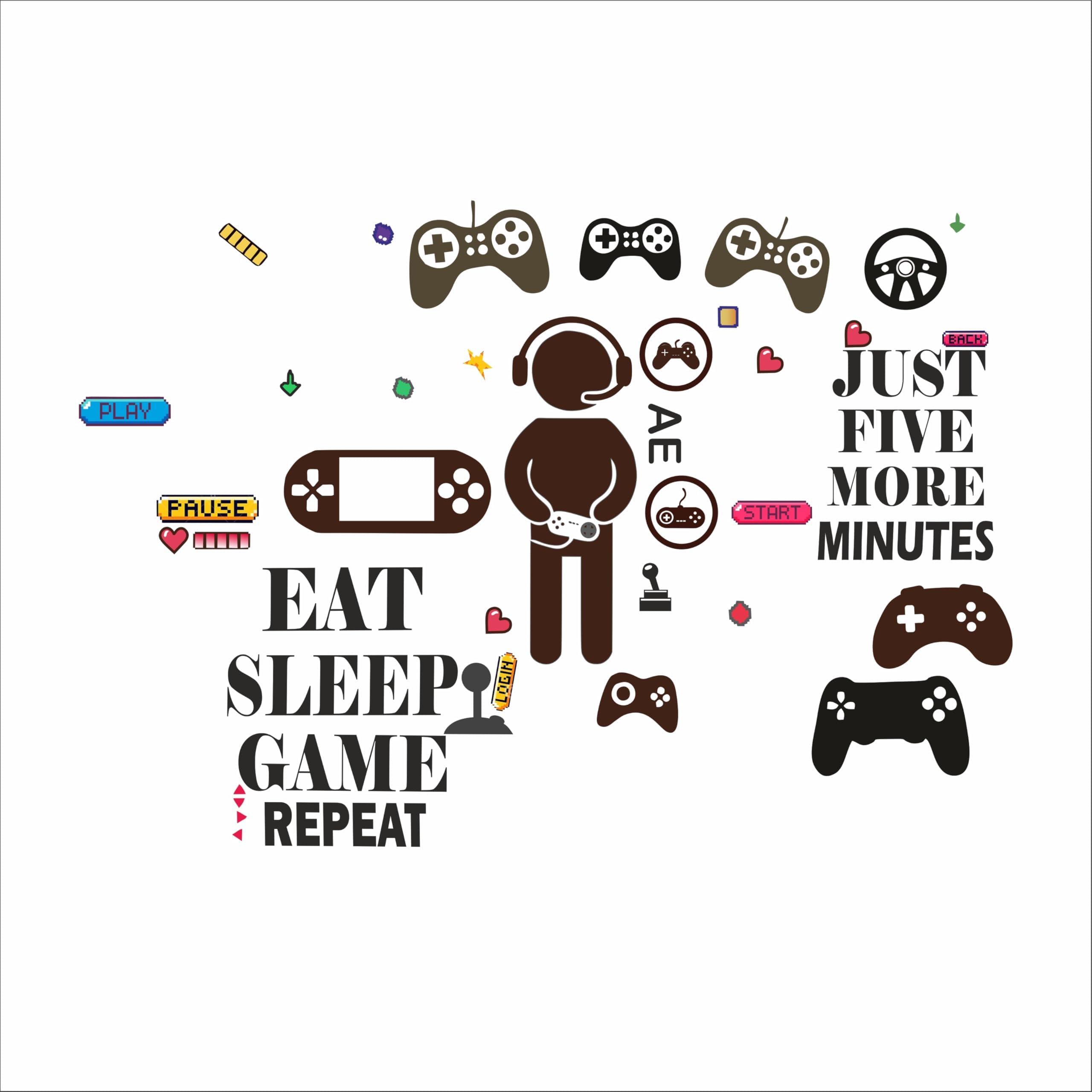 STASH HOUSE Gamers Wooden Wall Sign Set, PS5 Geometric Home Decor Gift ...