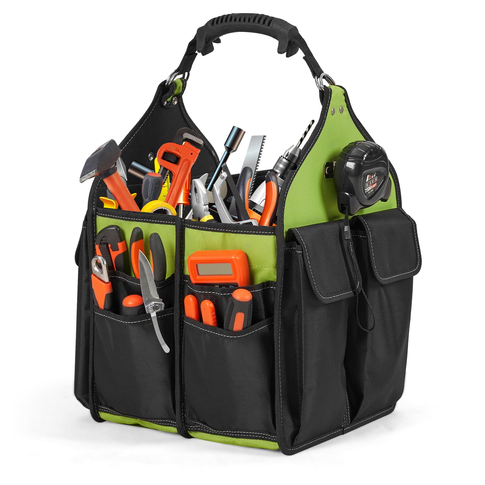 12inch Open Top Tool Bag 21 Pockets, Tool Tote Bag Caddy with Handle ...