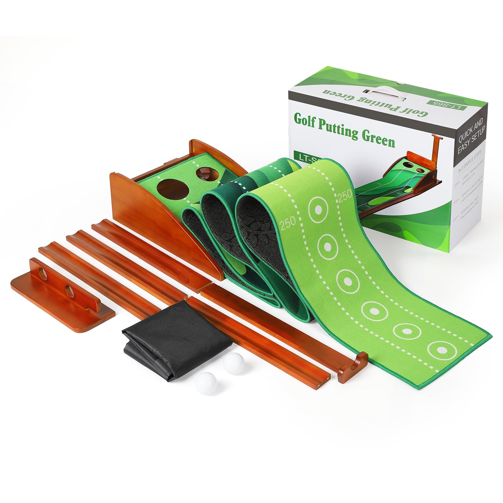 Putting Green 10 Ft Putting Matt for Indoors, Golf Practice Mat with ...