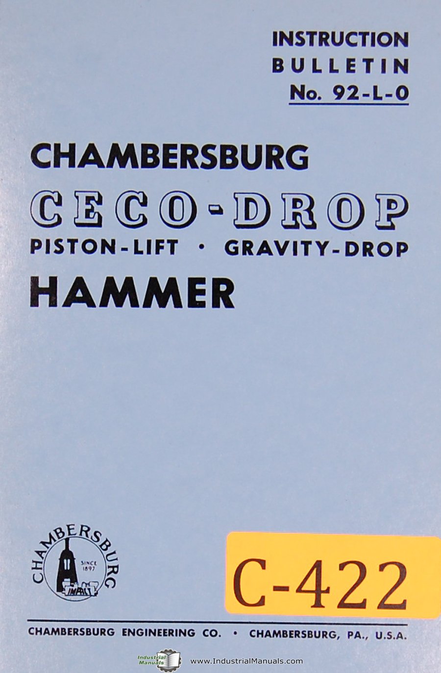 Amazon.com: Chambersberg Ceco-Drop, Piston-Lift Gravity Drop Hammer ...
