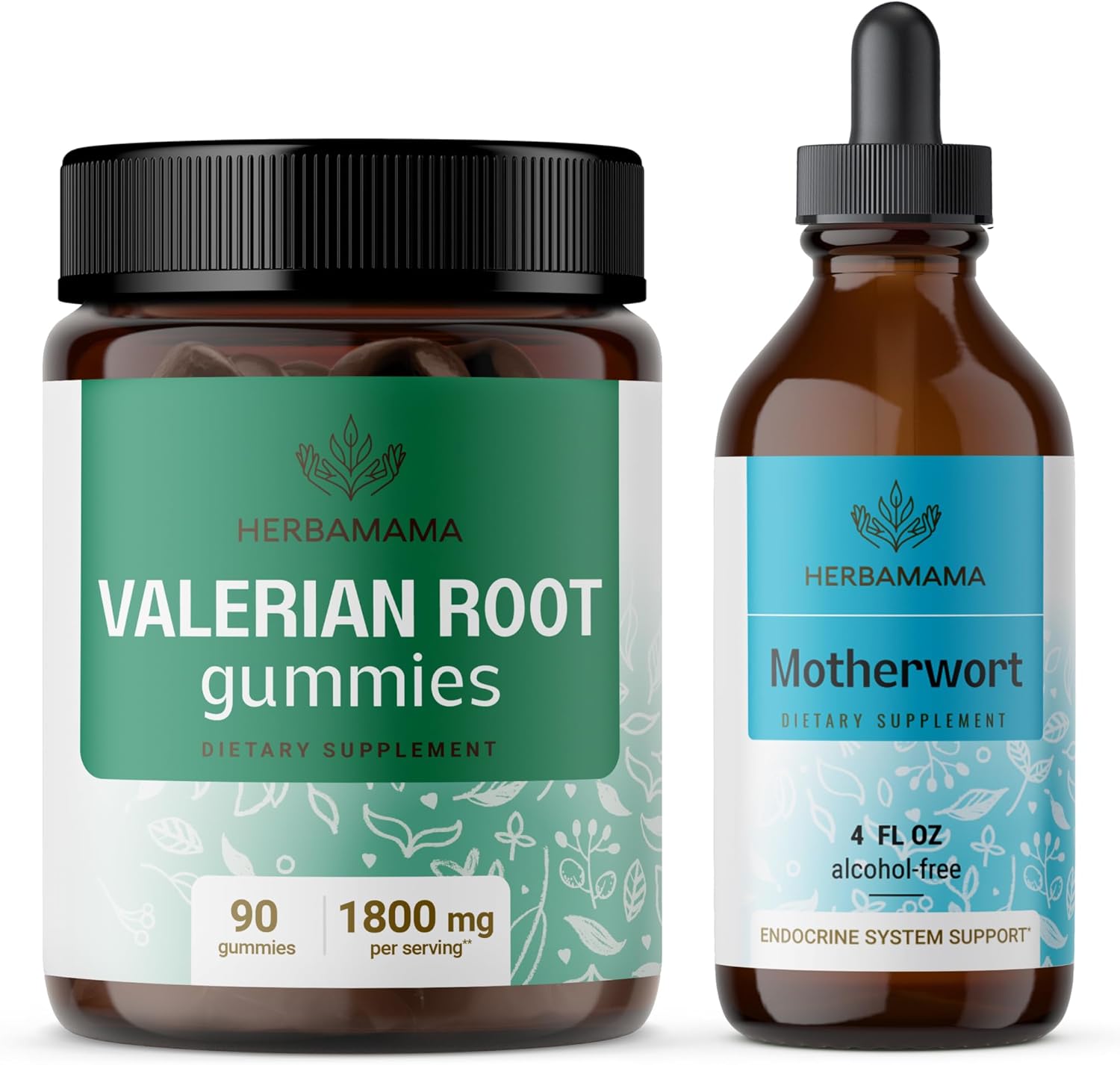 Amazon.com: HERBAMAMA Valerian and Motherwort Kit - Bundle of 1800 mg ...