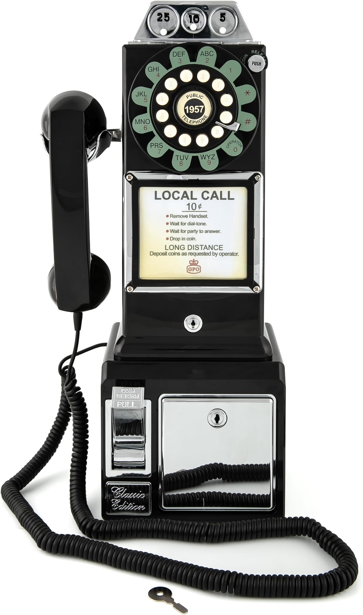 GPO Retro Diner Phone - Push Button, Wall Mountable Telephone : Amazon ...