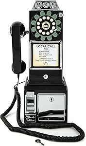 Amazon.com: GPO Retro 130BLK Diner Telephone Push Button Desk or Wall ...