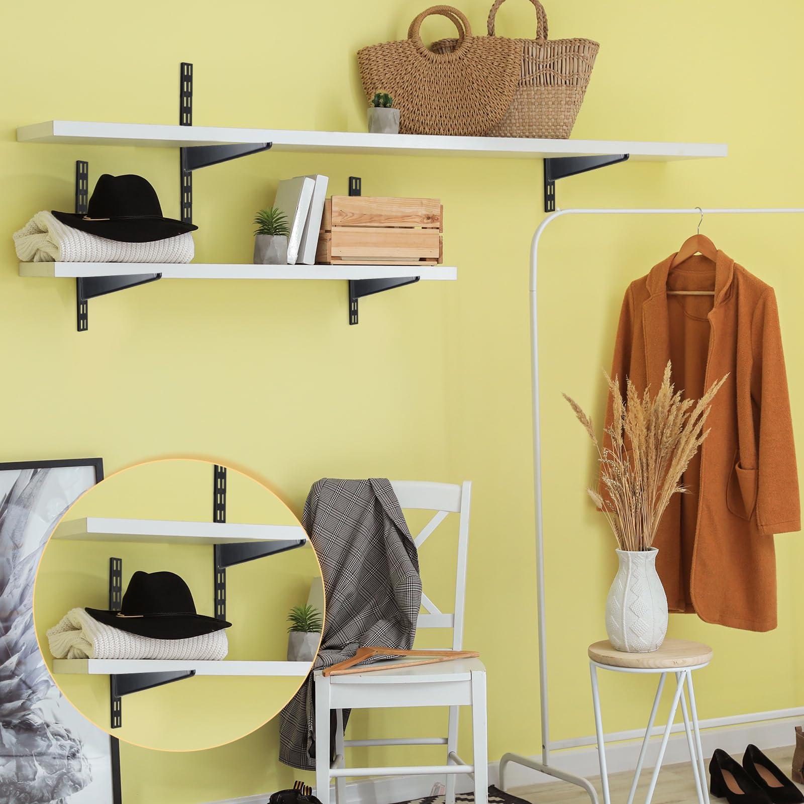 Snapklik.com : Yalikop 10 Pack Adjustable Shelf Brackets For Double ...