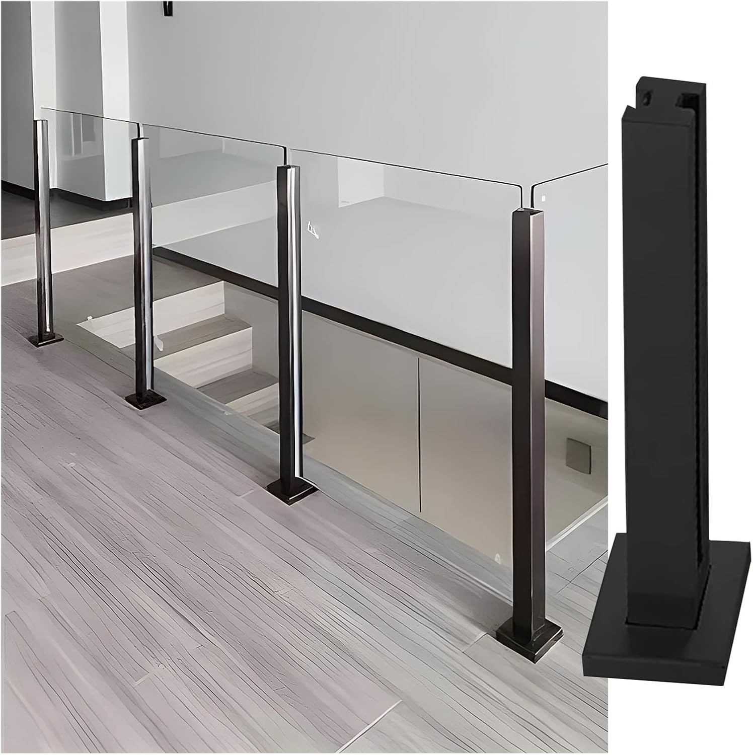 Amazon.com: Courtyard Indoor Loft Black Stainless Steel Glass ...