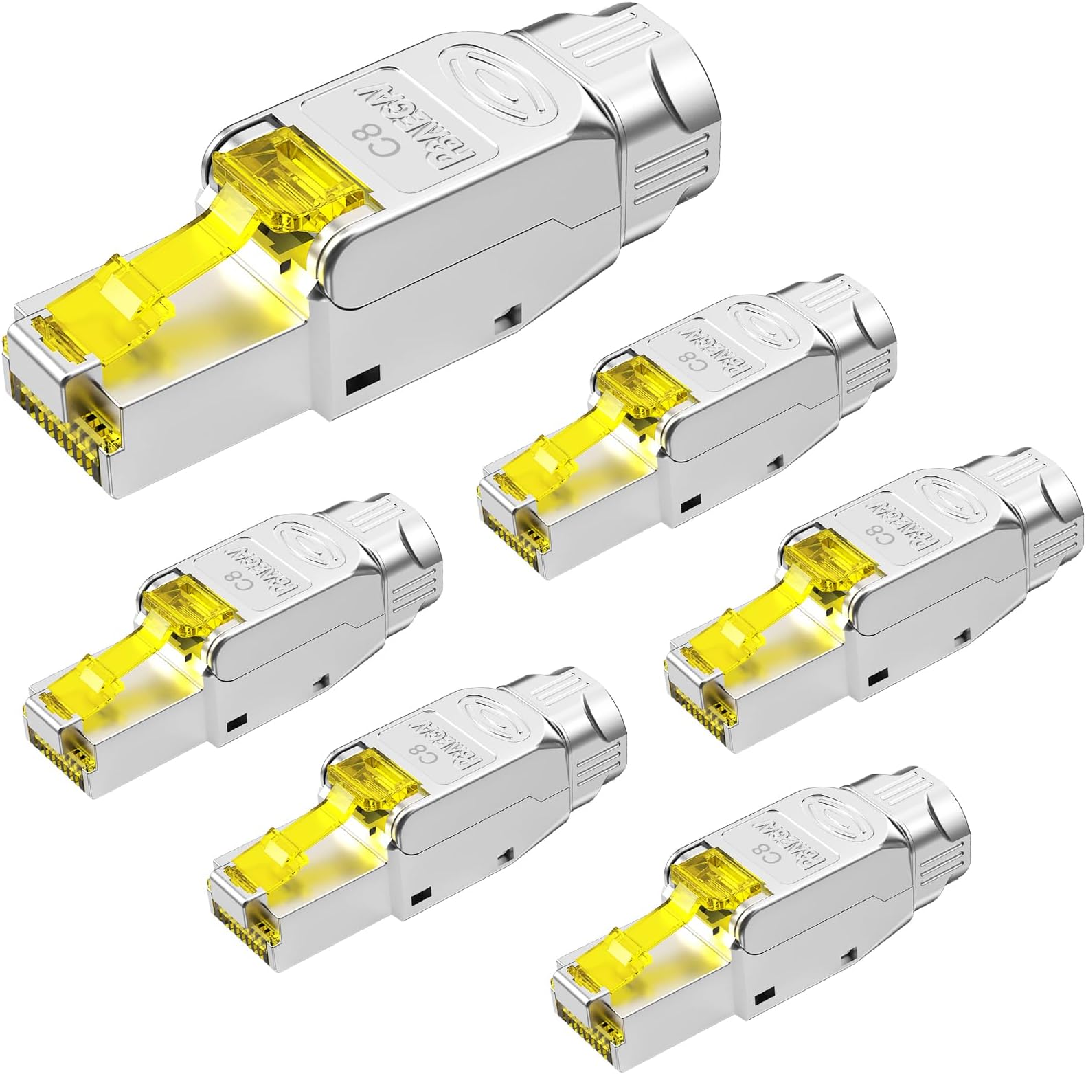 Amazon.com: Cable Matters 6-Pack Tool-Free Shielded Cat6a / Cat6 RJ45 ...