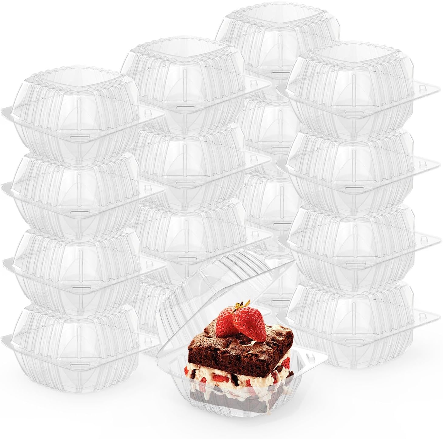 Amazon.com: iHomeSet 200 Pcs Clear Thickening Plastic Clamshell Takeout ...