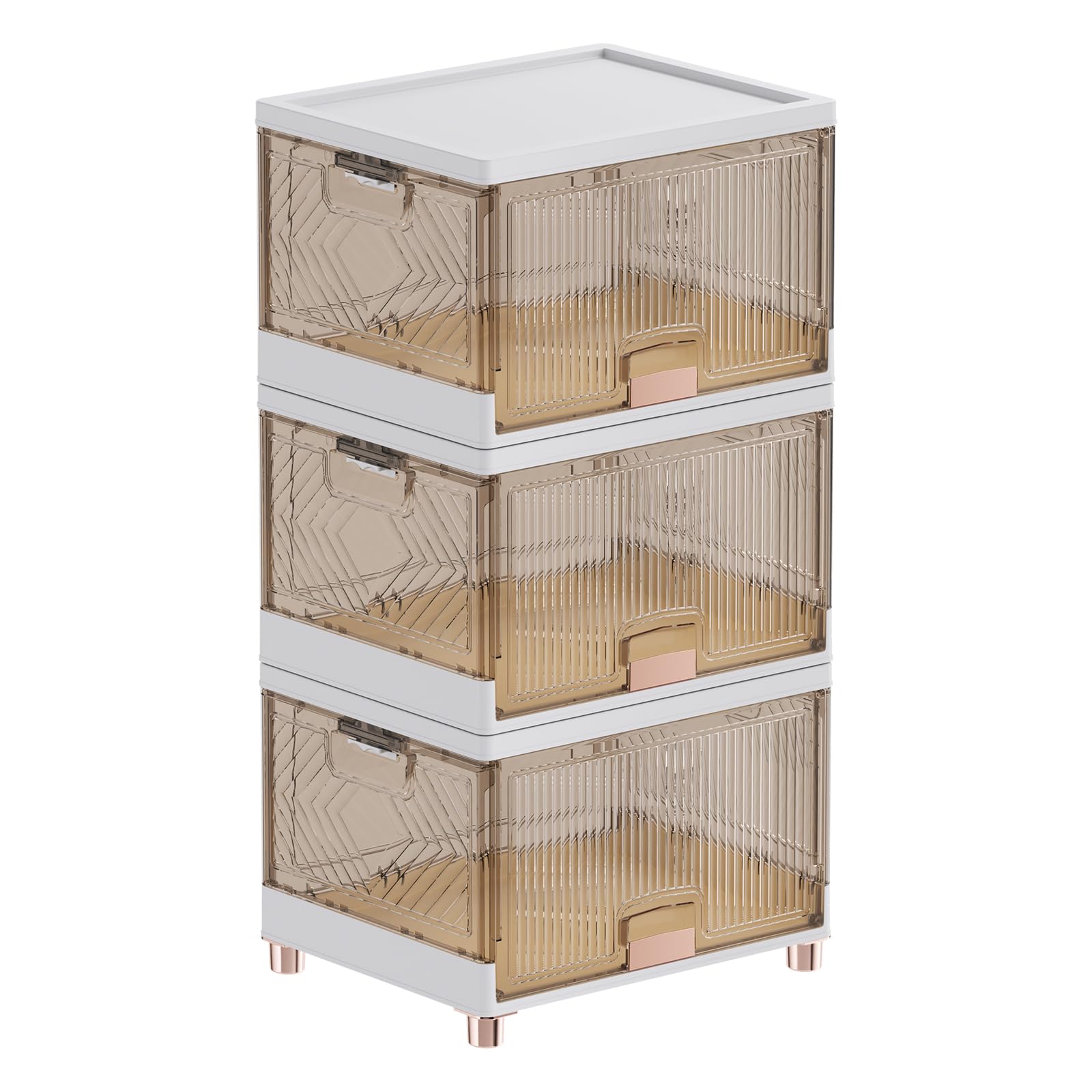 Plastic Shoe Storage Boxes, 3 Pack Shoe Organizer Clear Stackable ...