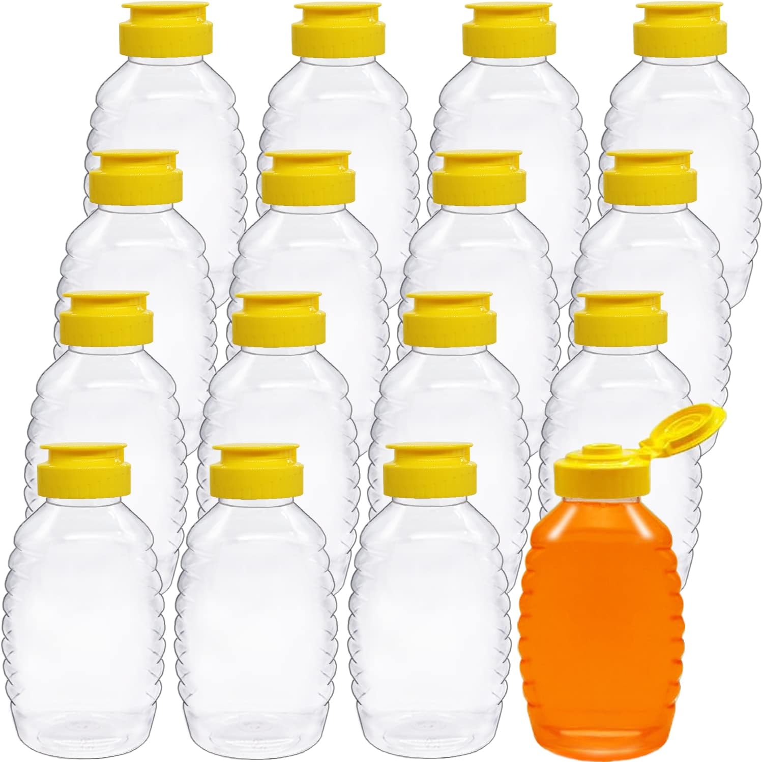 Amazon.com: Nosiny 72 Pack 8 oz 12 oz 18 oz Honey Bottles Clear Plastic ...