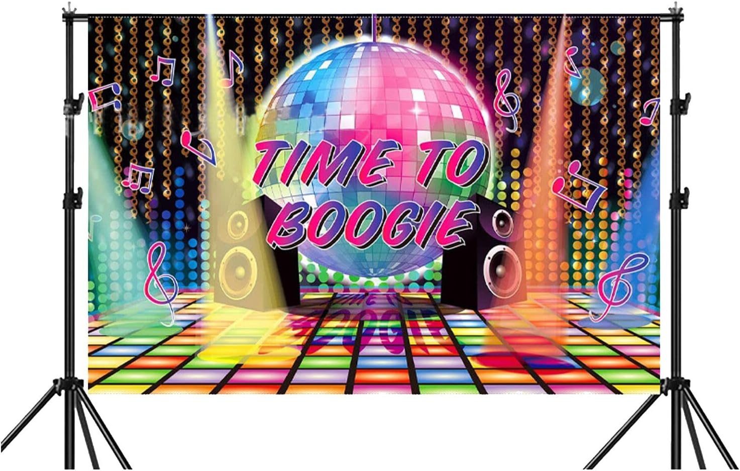 Amazon.com : 70s Disco Party Backdrop Disco Party Decorations, Time to ...