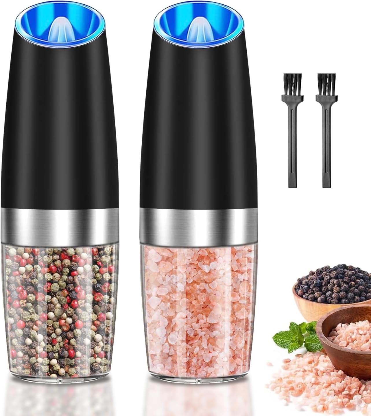 Amazon.com: Electric Salt and Pepper Grinder Set, Automatic Pepper Mill ...