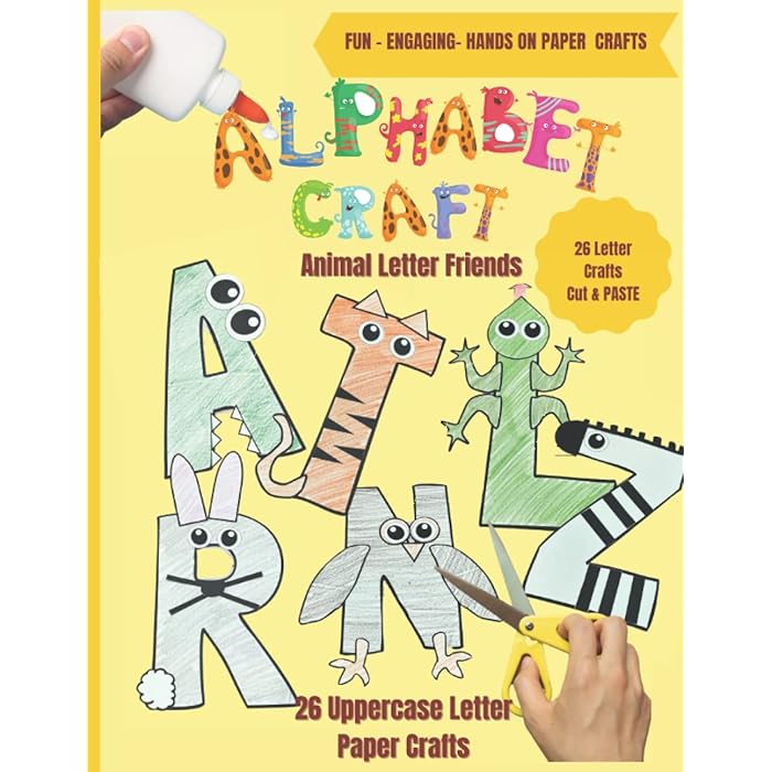 Buy Alphabet Paper Craft: Animal Letter Craft for Kids, Uppercase ...