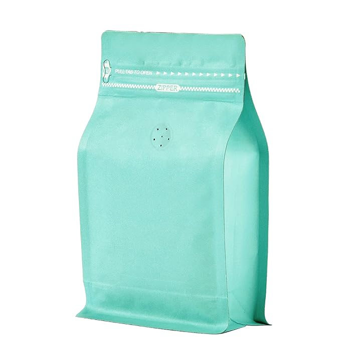 Buy 50 Count 16 Ounce Tiffany Blue Kraft Paper Coffee Bags with Air ...
