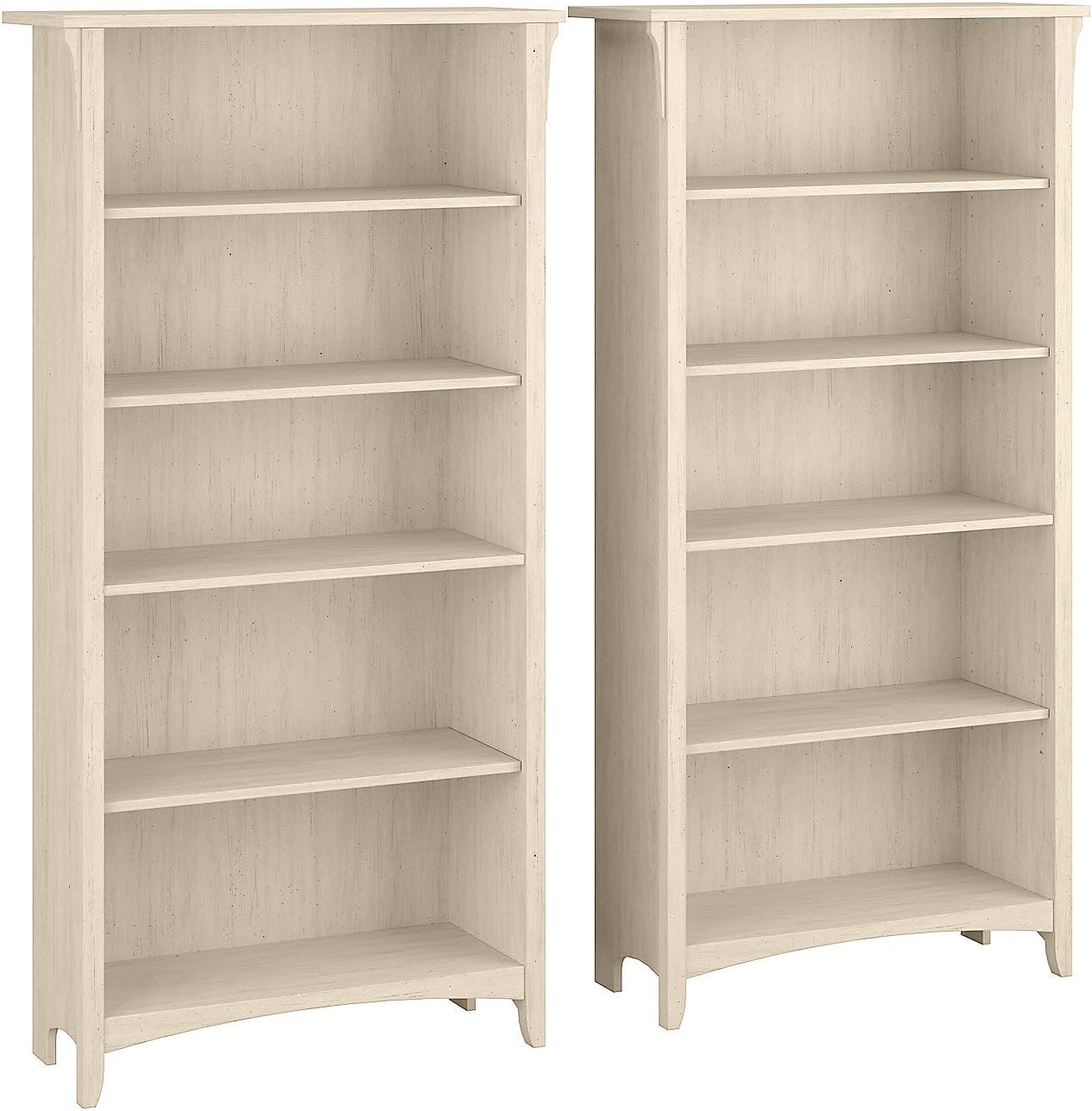 Amazon.com: Home Square Modern 2 Piece Wood Bookcase Set with 5 Shelf ...