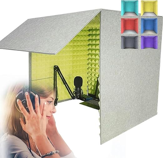VDLLQYN, Portable Sound Booth, Microphone Isolation Booth Box, Foldable ...