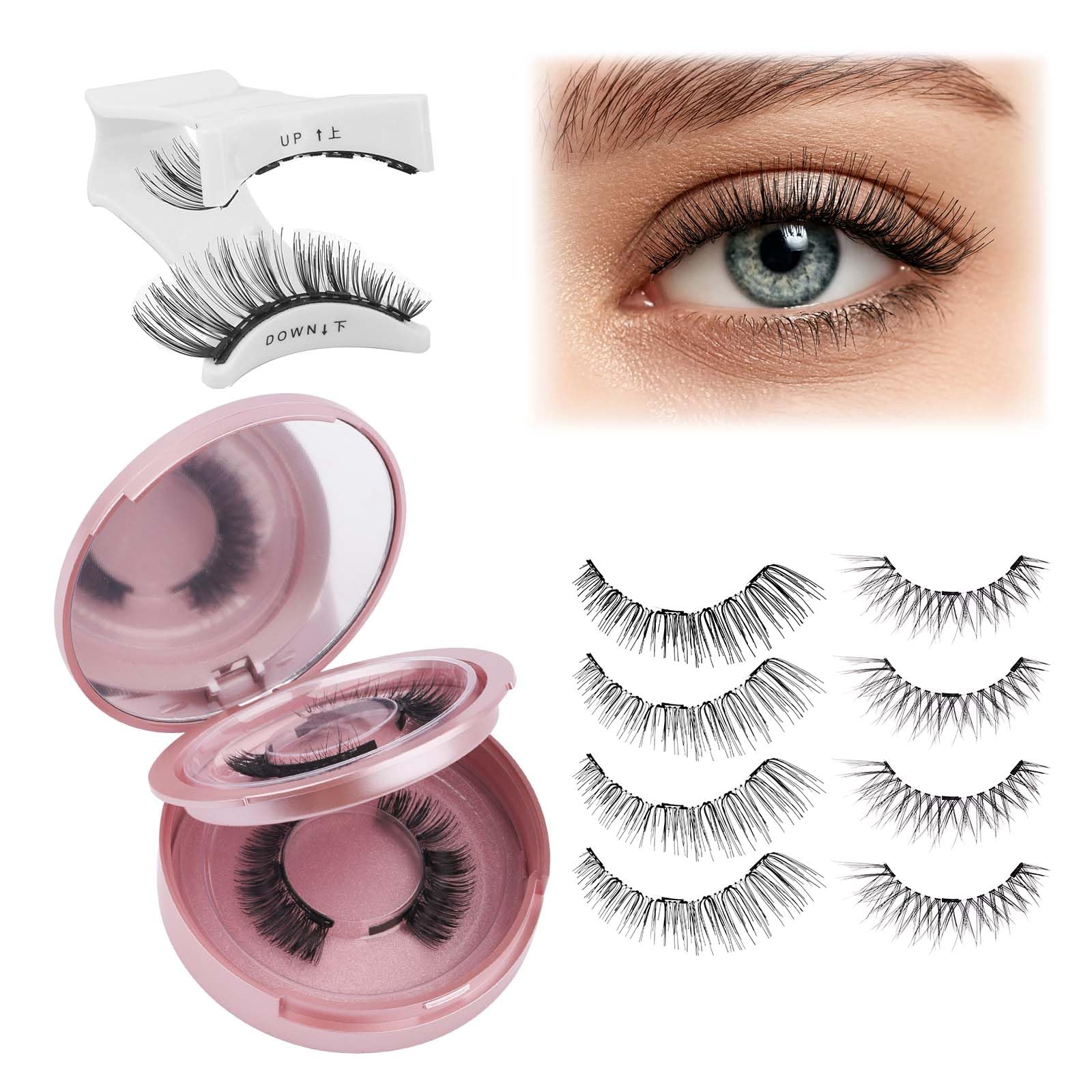2 Pairs Magnetic Eyelashes Natural Look Magnetic Eyelashes with ...