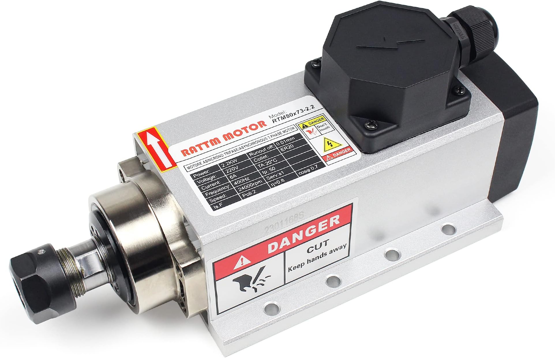 CNC-Spindelmotor 1,5 kW, 1500 W, 220 V, 400 Hz, 24000 U/min ...
