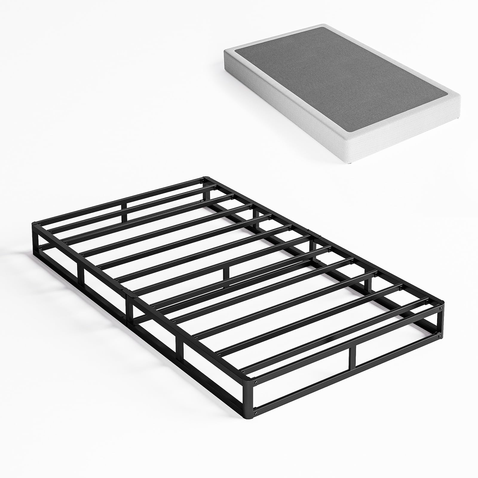 Amazon.com: ZIYOO Twin XL Box Spring and Cover 4 Inch Low Profile Metal ...