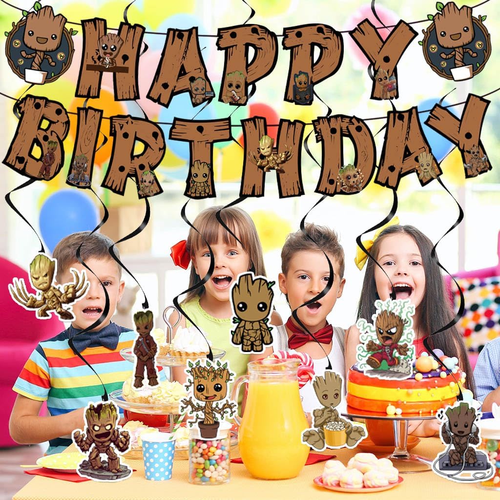 Decoraciones de cumpleaños de Groot de dibujos animados Groot ...