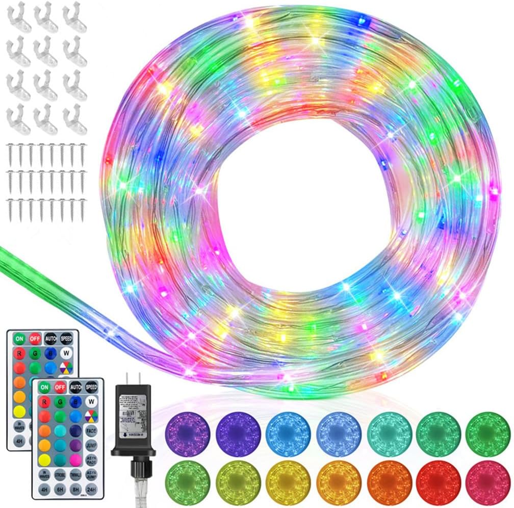 Amazon.com: Color Changing Rope Lights Outdoor - 50Ft 375 LED Rope ...