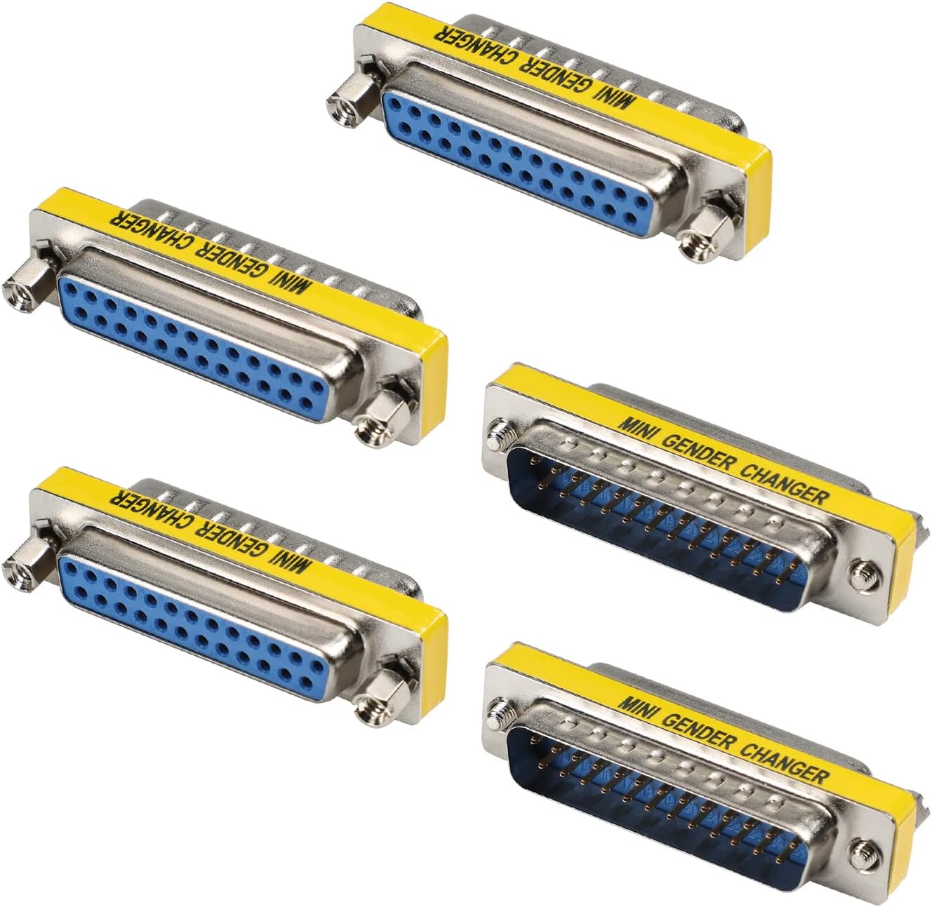 Amazon.com: Heyiarbeit 25-pin 2-Row D-SUB VGA Gender Changer DB25 Male ...