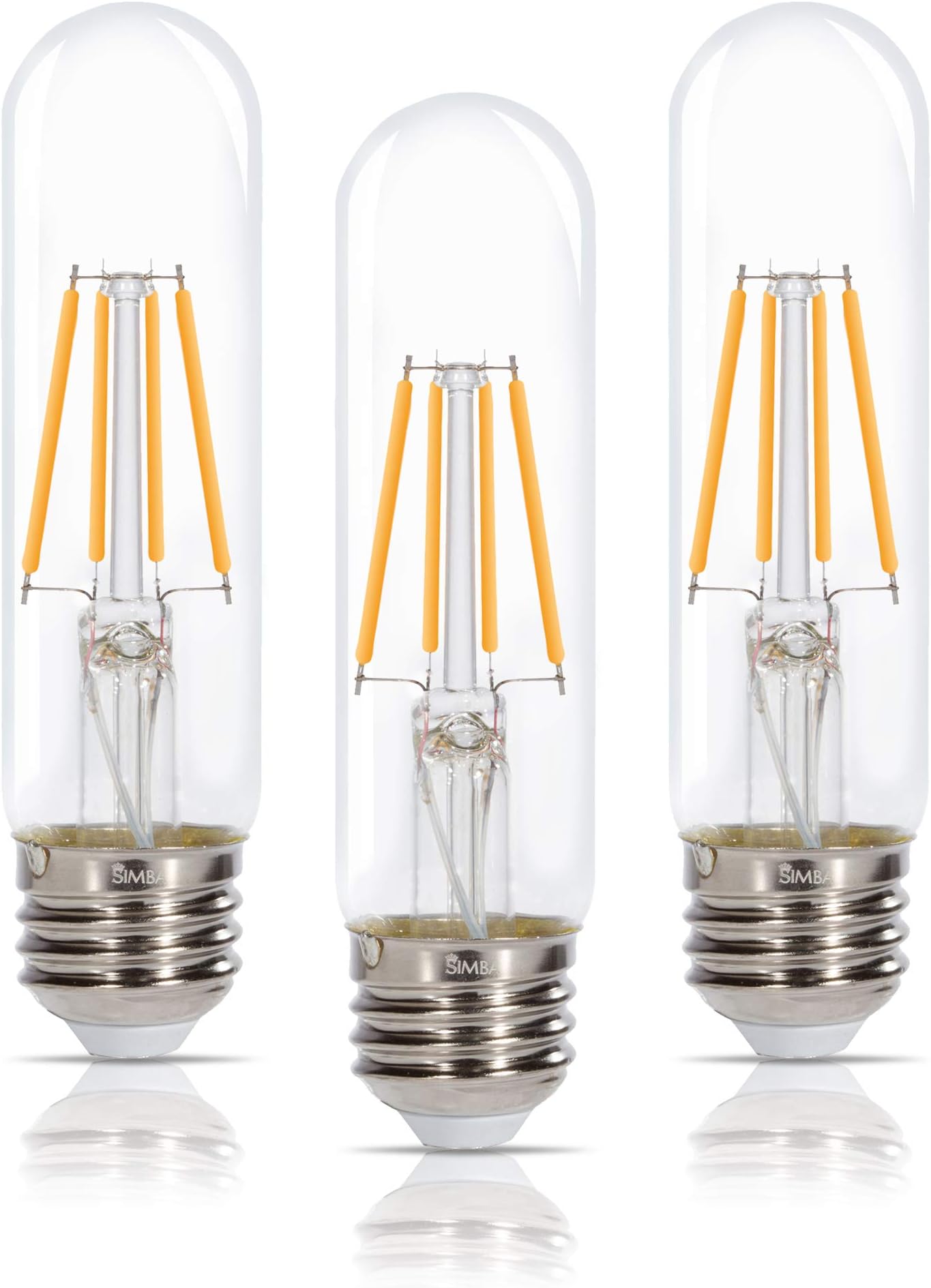 Simba Lighting LED T10 Tubular Edison Filament Light Bulbs (3 Pack) 6W ...
