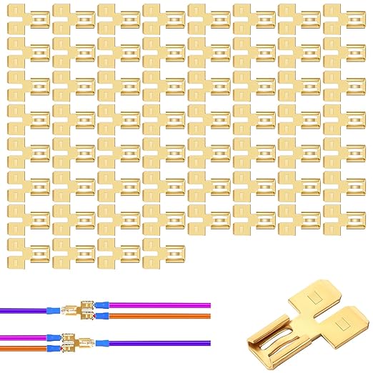 60pcs Spade Terminal Splitter, Male/Female Electrical Wire Crimp Spade ...