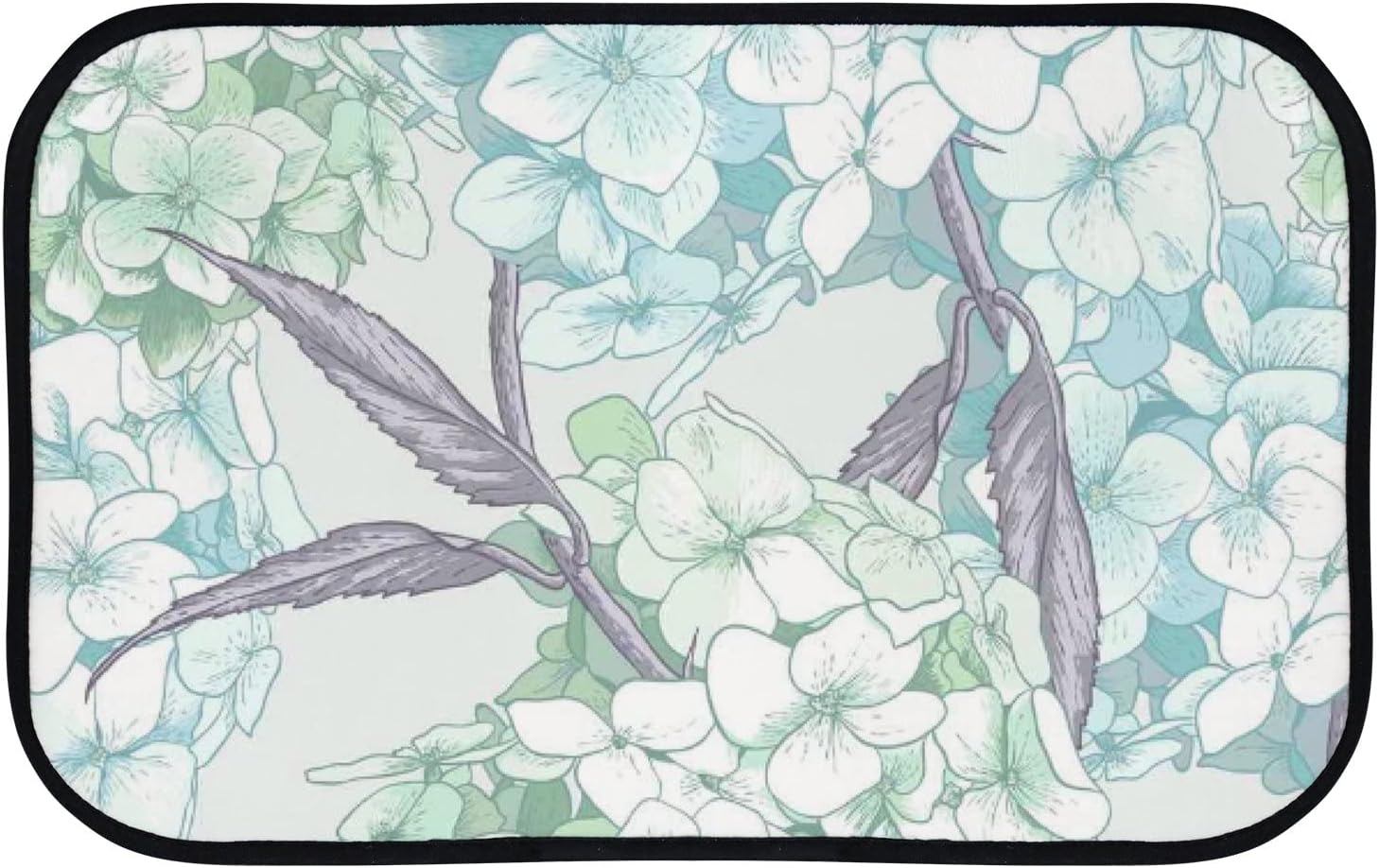 Amazon.com: Soft Foam Area Rugs Hydrangea Blue Green Flower Washable ...
