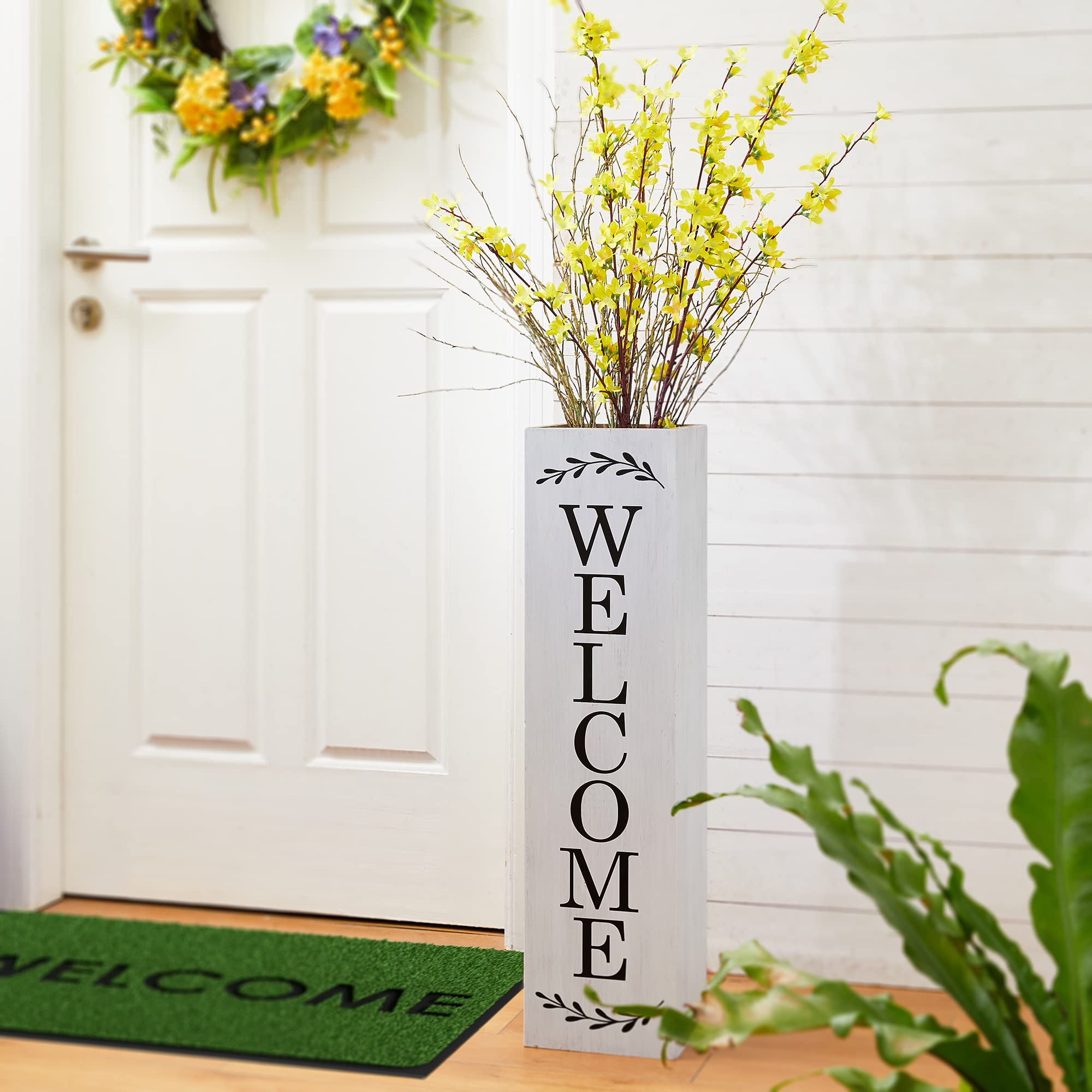 Snapklik.com : 30"H Wooden WELCOME Porch Sign, Double Sided Natural ...