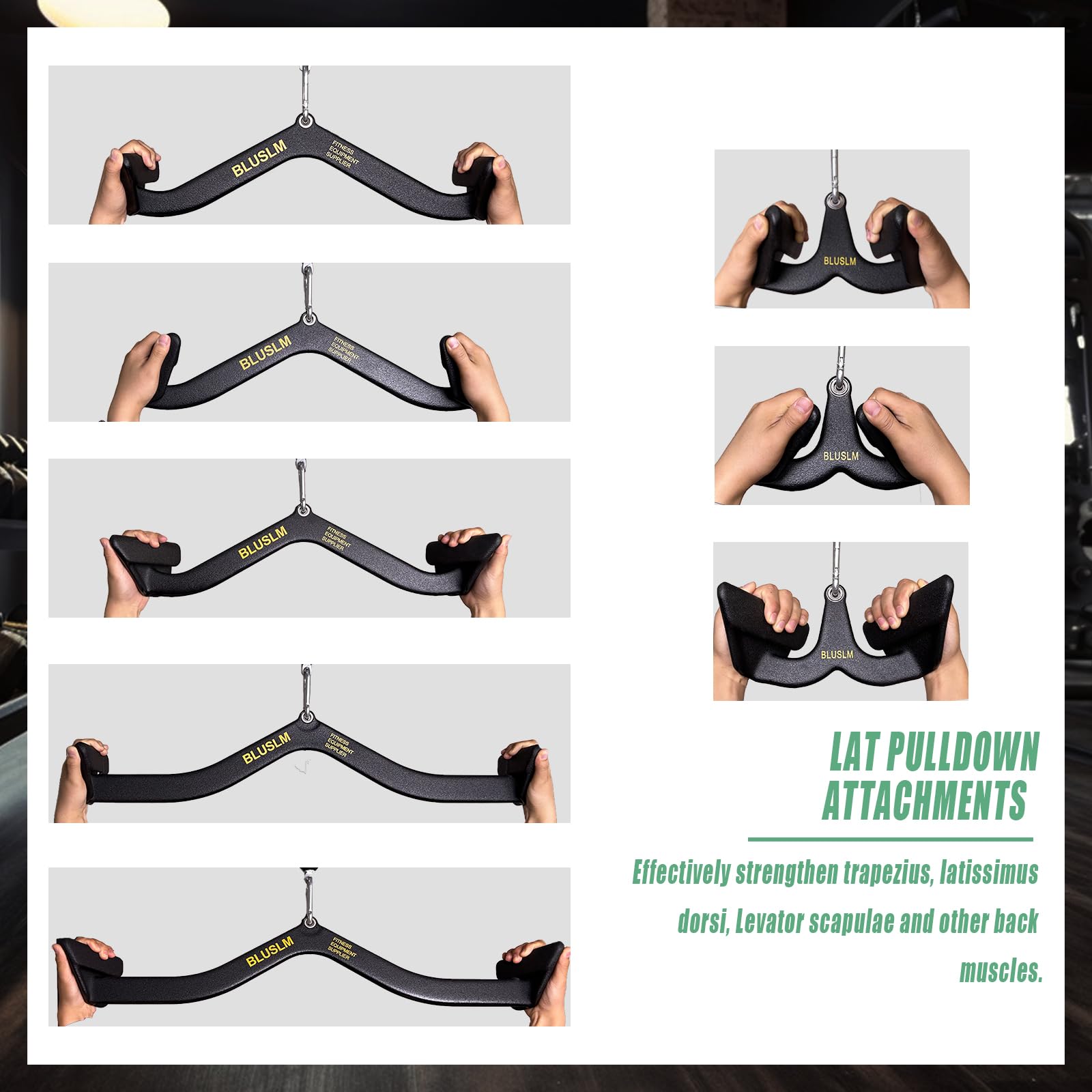 Snapklik.com : BLUSLM LAT Pulldown Attachments, LAT Bar Cable Machine ...