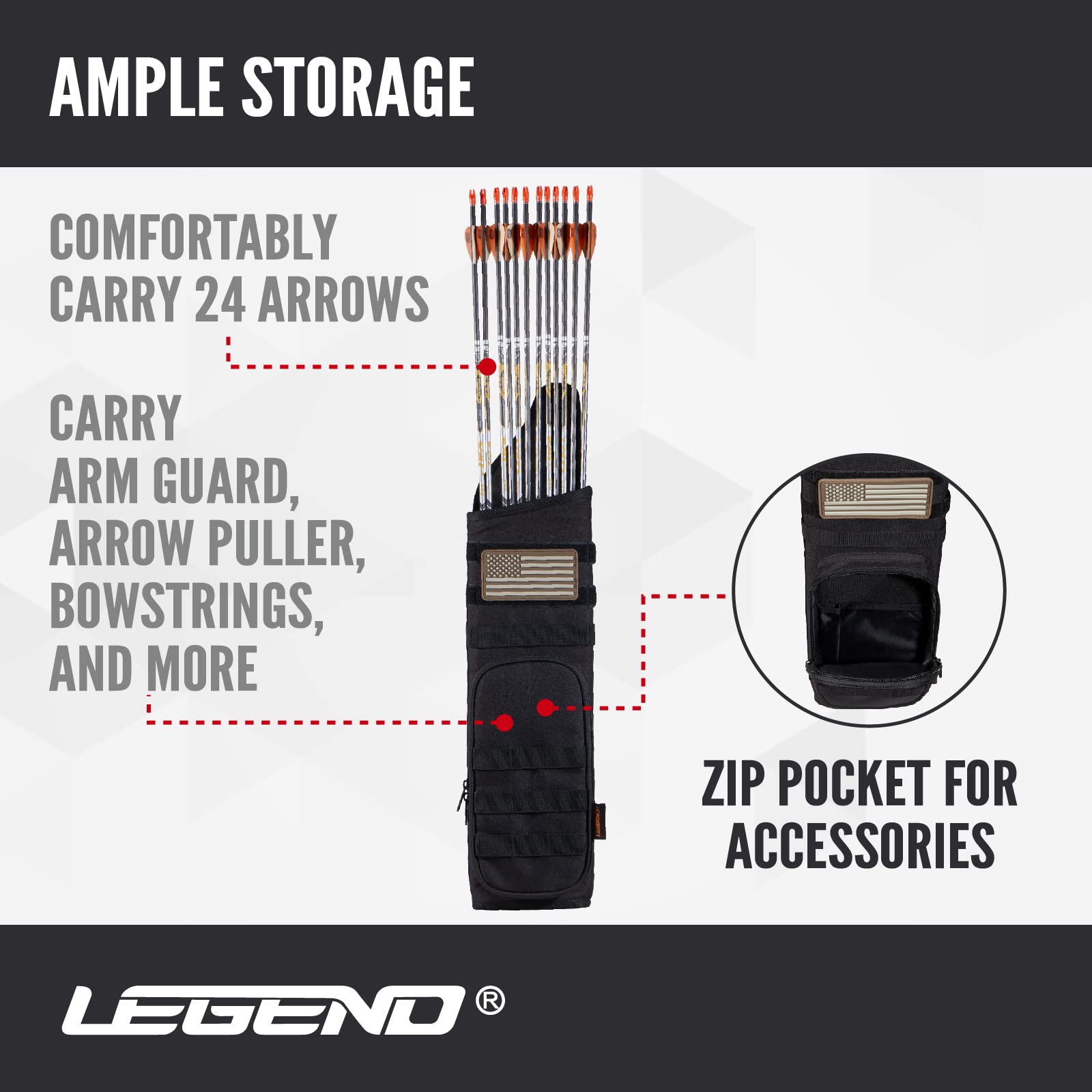 Snapklik.com : Back Quiver - Tactical Arrow Holder, High-Density ...