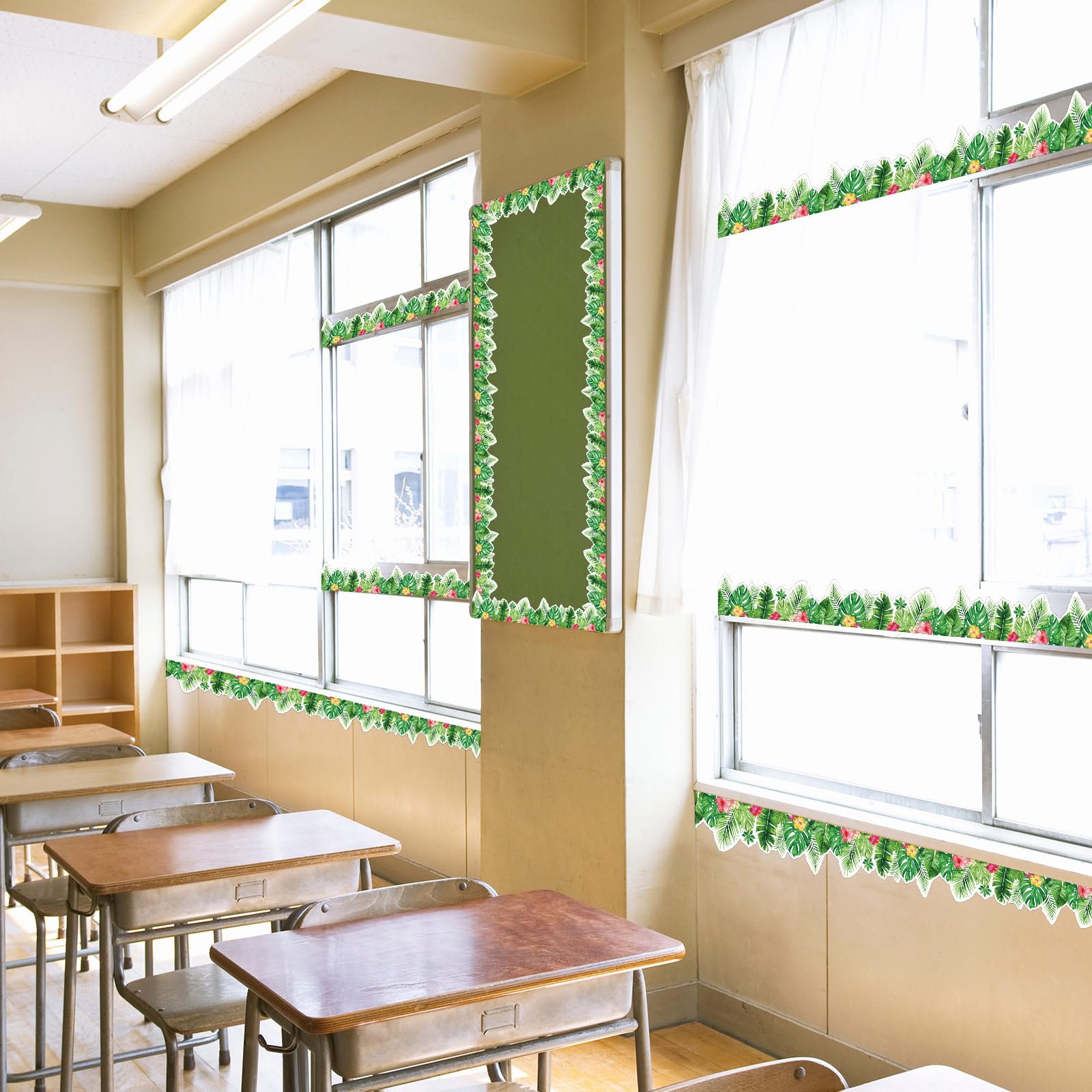 Snapklik.com : Sinload 24 Pcs Boho Magnetic Borders Tropical Leaves ...