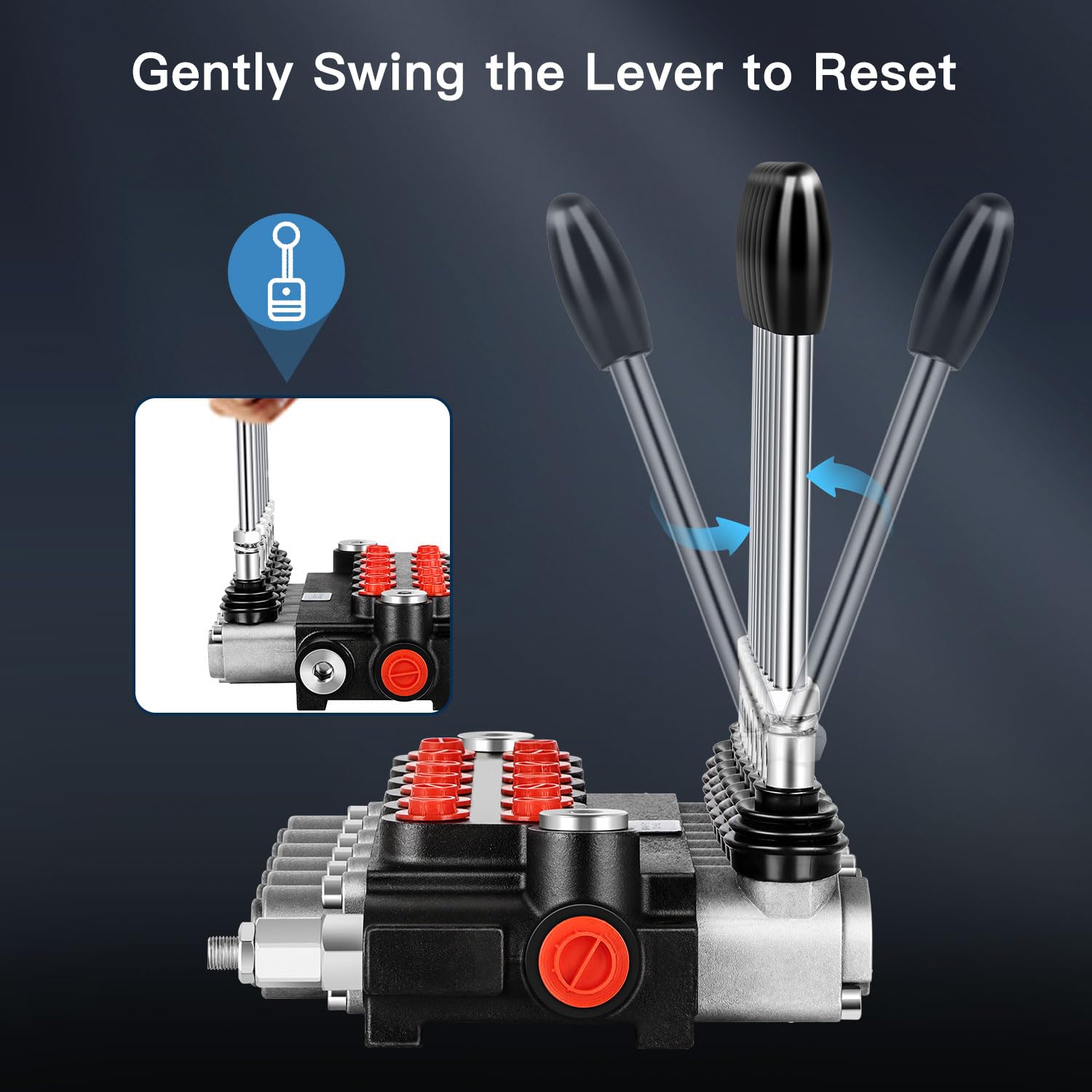 Snapklik.com : Hydraulic Flow Control Valve, 6 Spool 15 GPM Hydraulic ...