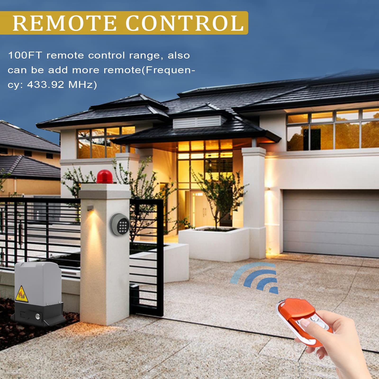 Buy 1800 Lb Automatic Sliding Gate Kit Opener Electric Rolling Driveway ...