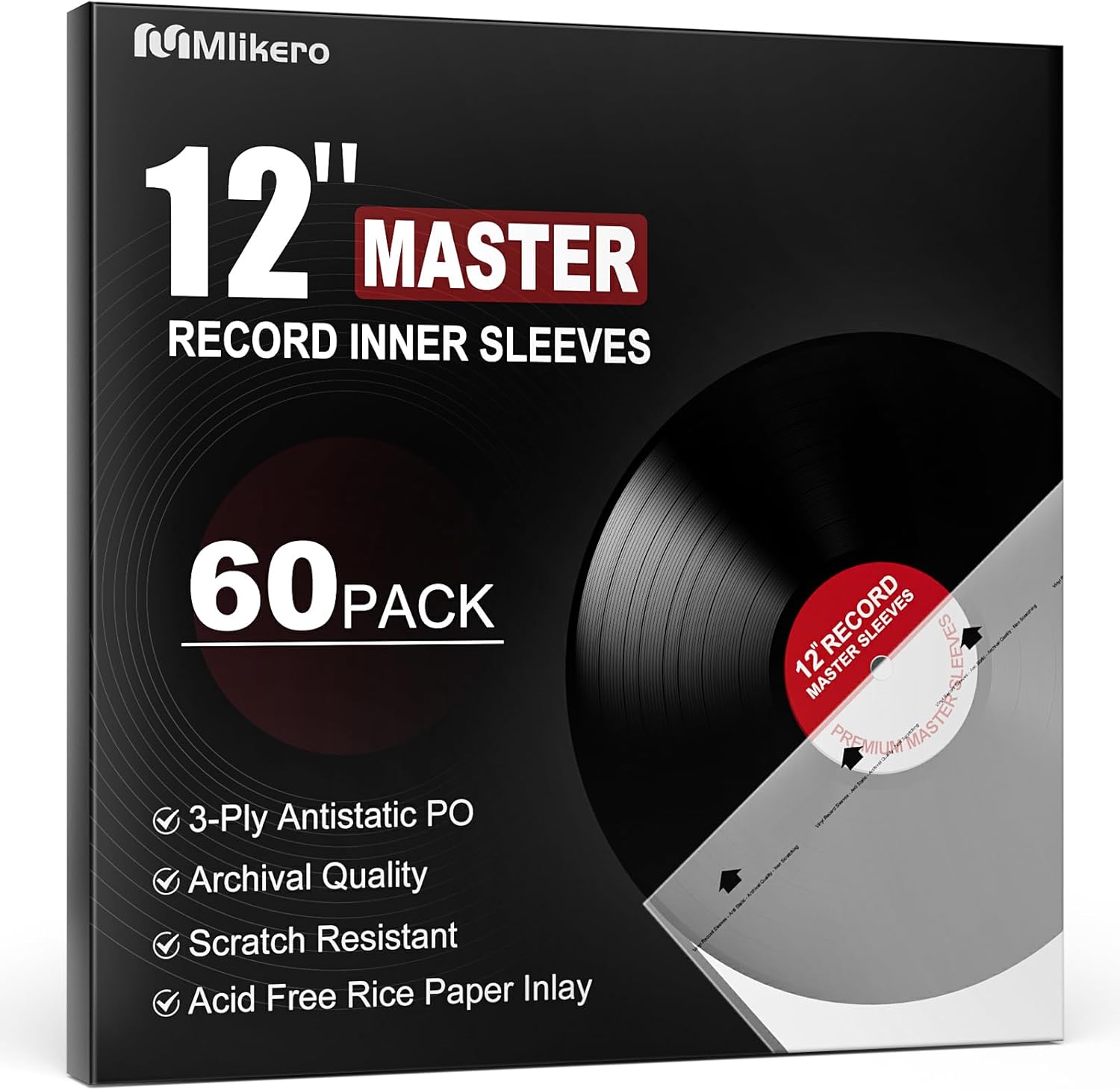 Amazon.com: Mlikero Vinyl Sleeves Inner, 60 Vinyl Record Sleeves with ...