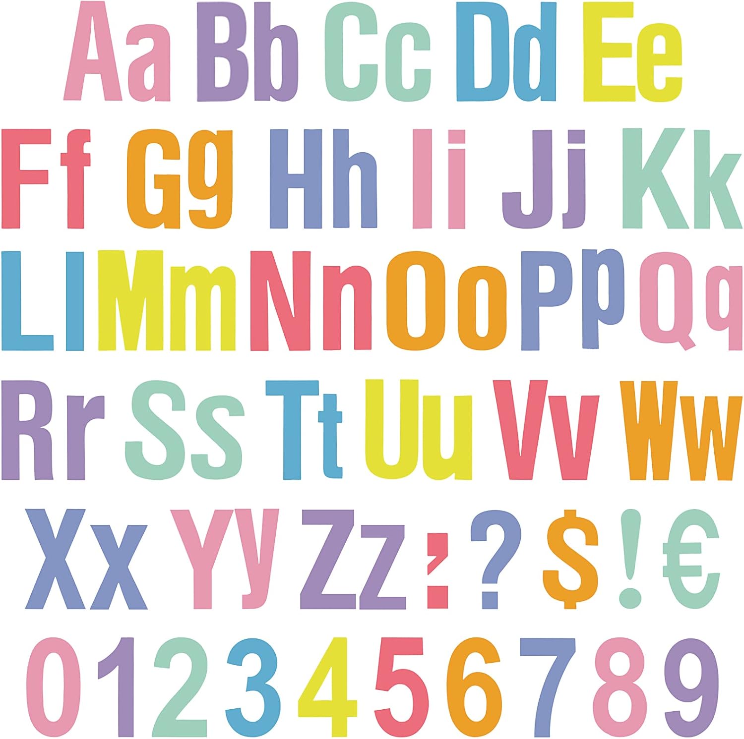 Amazon.com: 268 Pcs 5'' Bulletin Board Letters Colorful Alphabet ...
