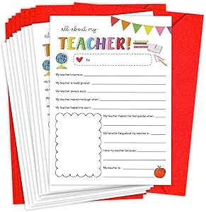 Amazon.com: UHADRE Pack of 10 Thank You Cards for Teacher, Appreciation ...