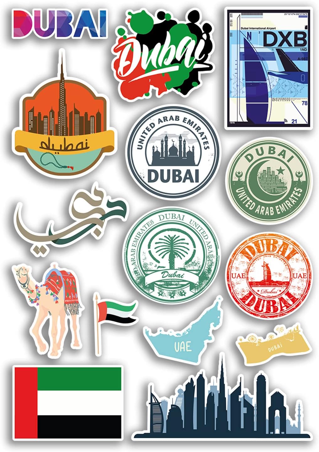 A4 Sticker Sheet Dubai Vinyl Stickers - United Arab Emirates UAE ...