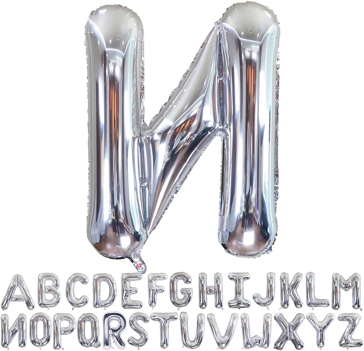 Amazon.com: Silver Letter N Balloons 40 inch Large Alphabet N Balloons ...