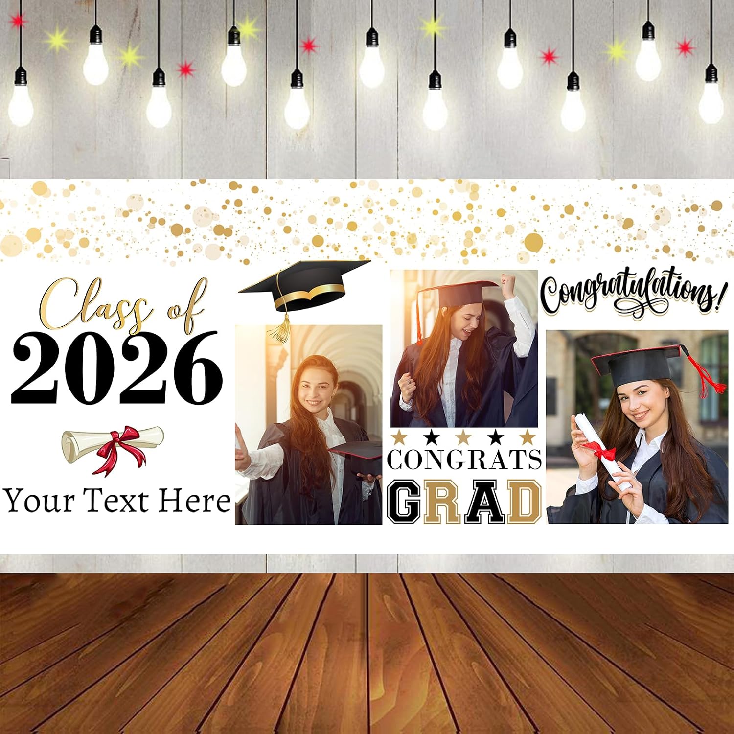 Amazon.com: Personalized Graduation Banner with Photo Name Class of ...