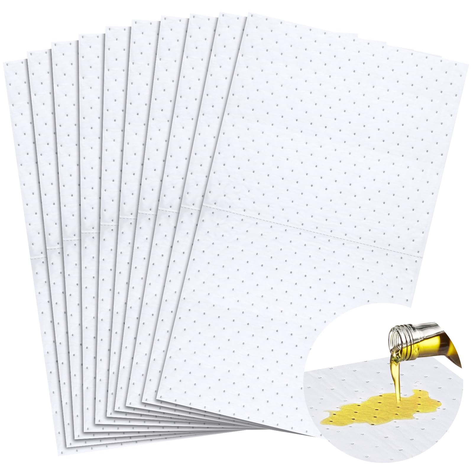 Amazon.com: Threlaco 10 Pcs Oil Absorbent Pads 17 x 30 Inch Water ...