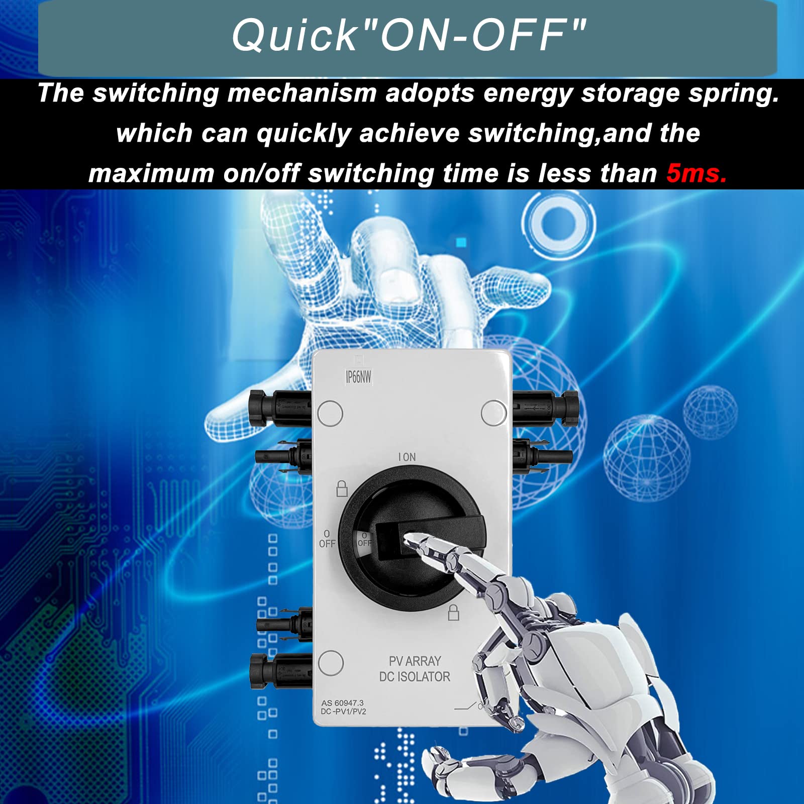 Snapklik.com : KarlKers IP66 Solar PV DC Quick Disconnect Switch 64 Amp ...