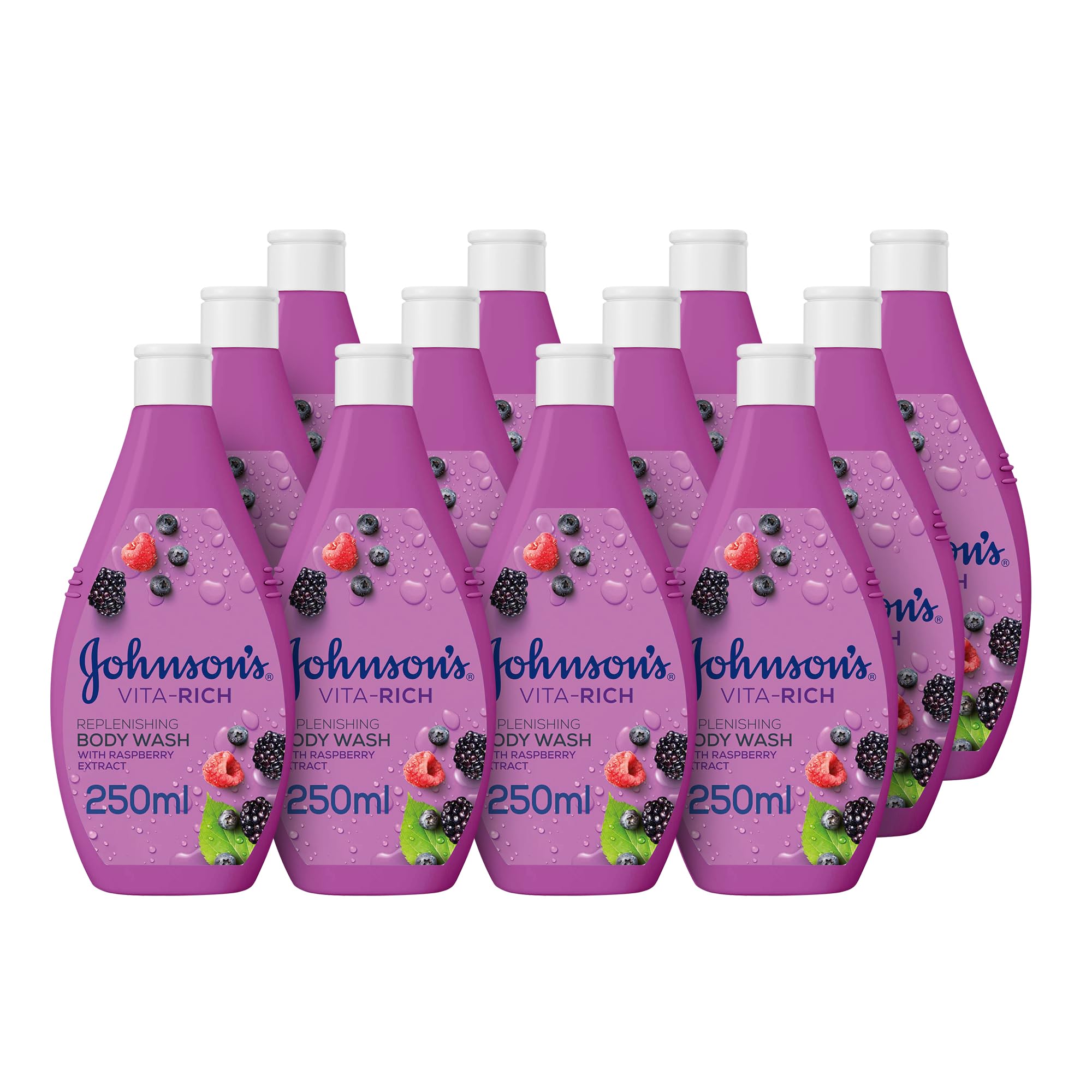Johnson & Johnson Body Wash - Vita-Rich, Replenishing Raspberry 12x250ml : Buy Online at Best ...
