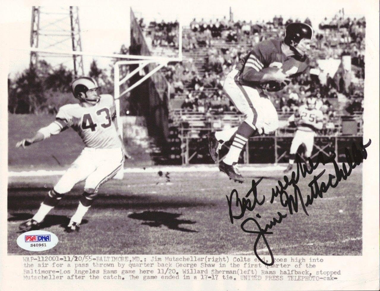 Jim Mutscheller Autographed Photo - 7x9#S40961 - PSA/DNA Certified ...