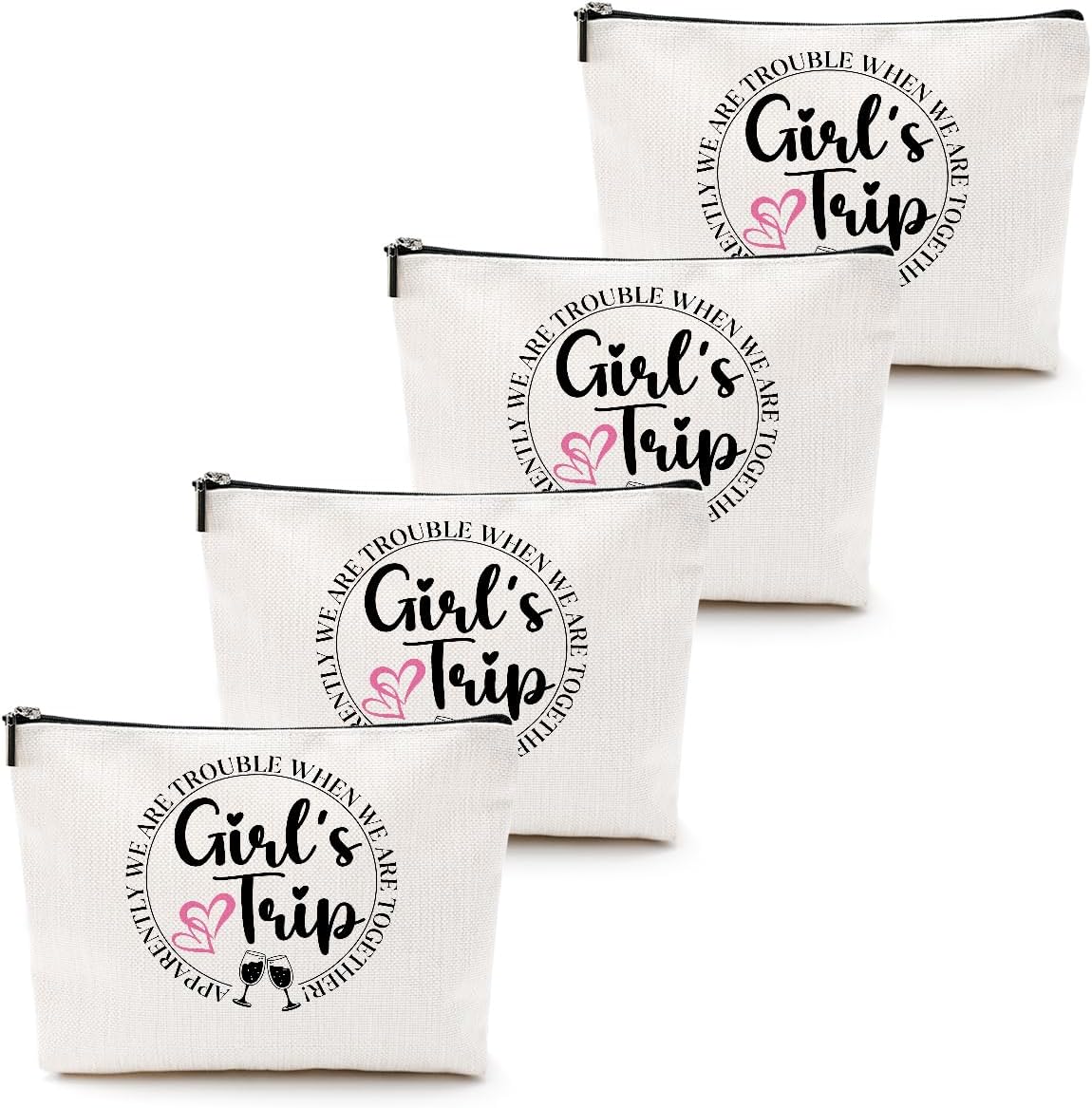 Amazon.com : 4PCS Girls Trip Gifts Favors Girls Trip Makeup Bag Girls ...