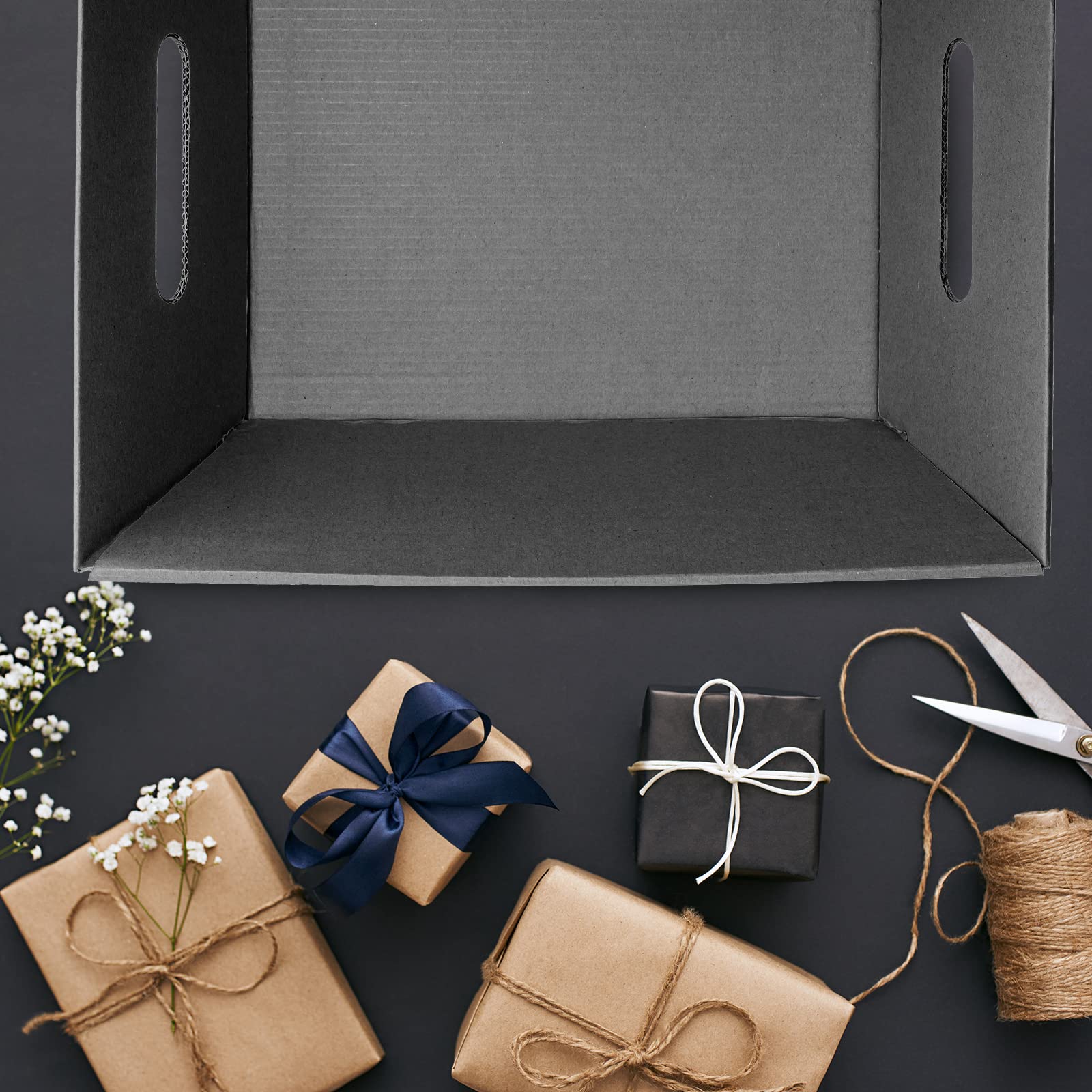 Fainne Black Cardboard Gift Basket, 25 x 21 x 9 cm, Suitable for ...