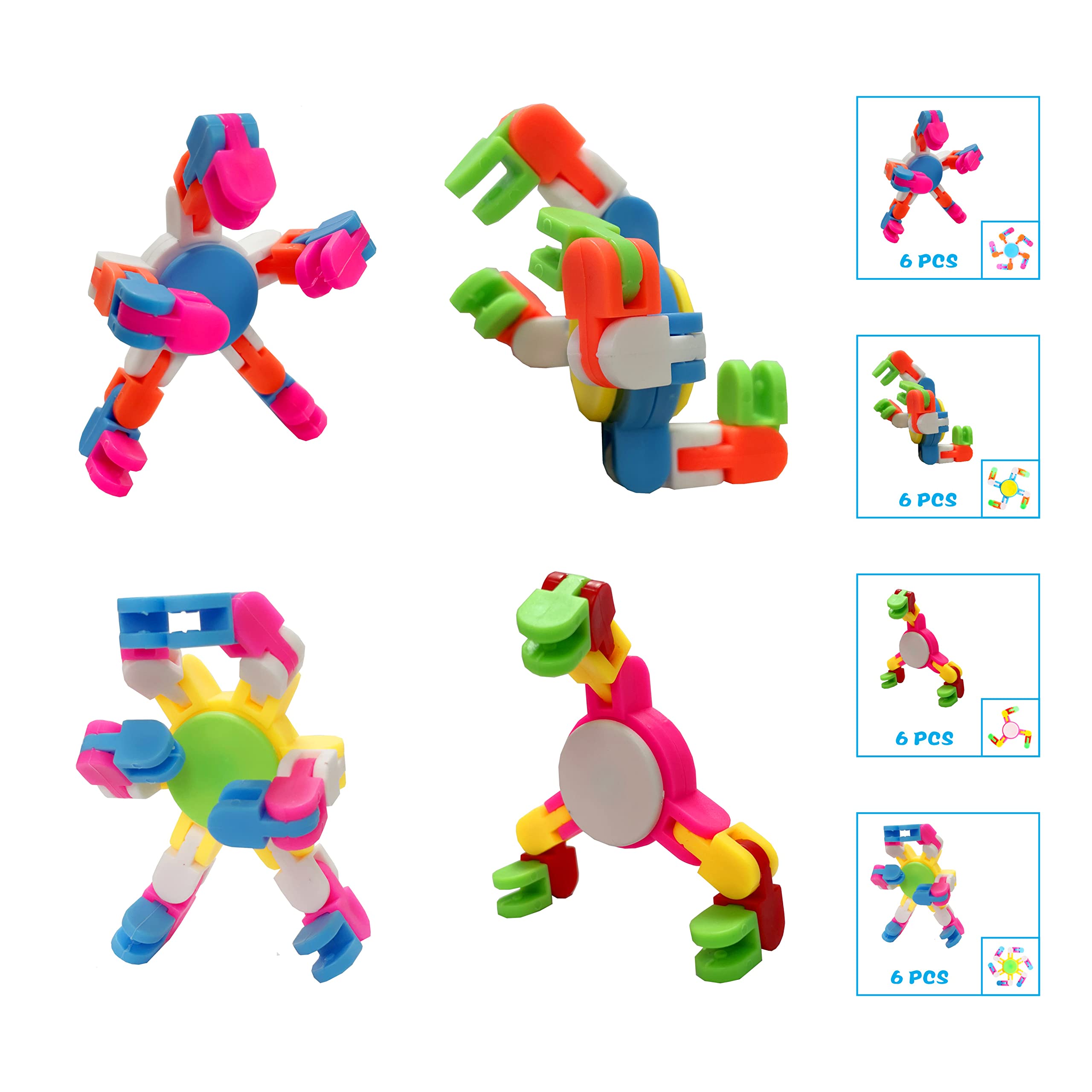 24 Pack Wacky Track Snap Fidget Spinners Bulk Basket Stocking ...