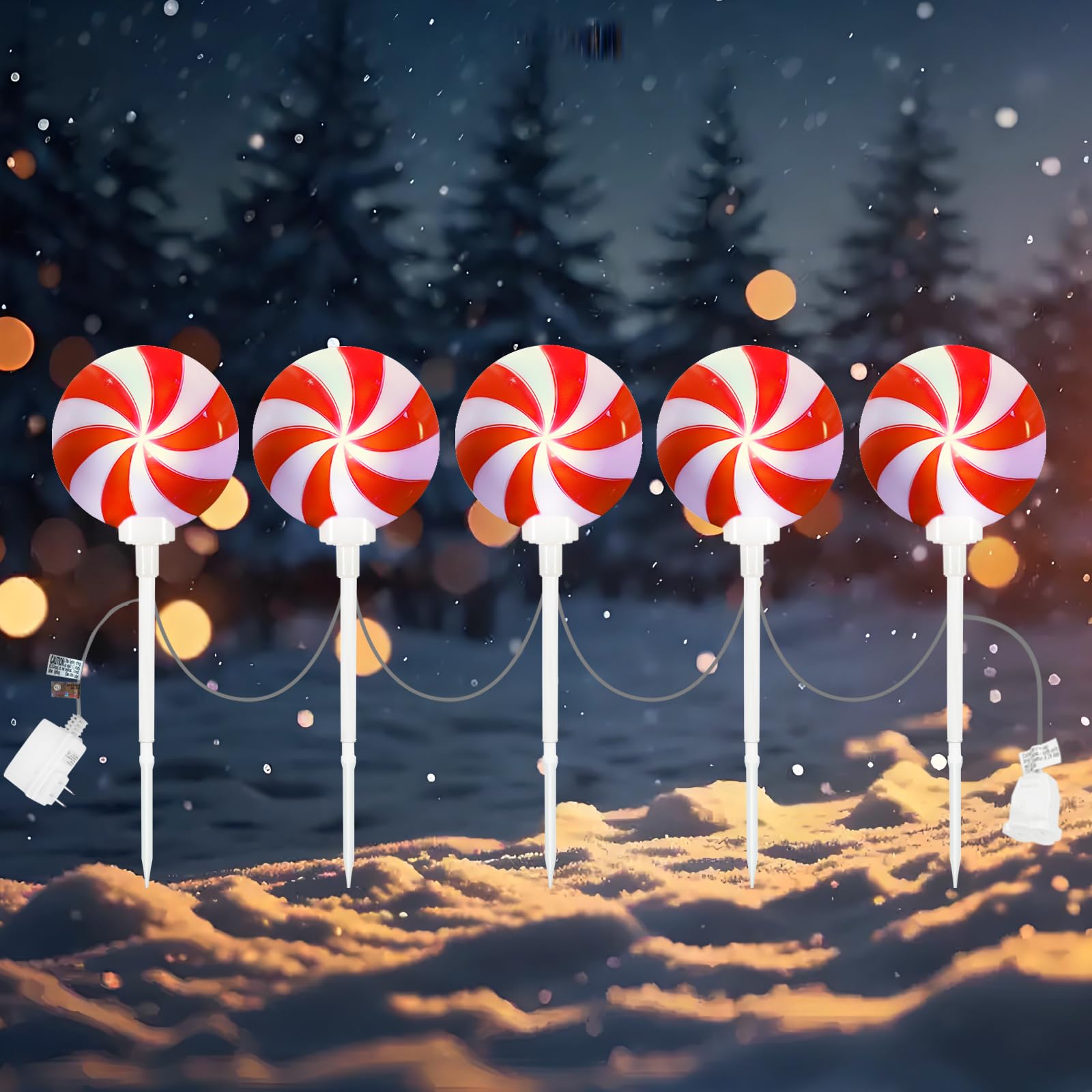 Amazon.com: Christmas 3D Peppermint Lollipop patheway Lights Outdoor 26 ...