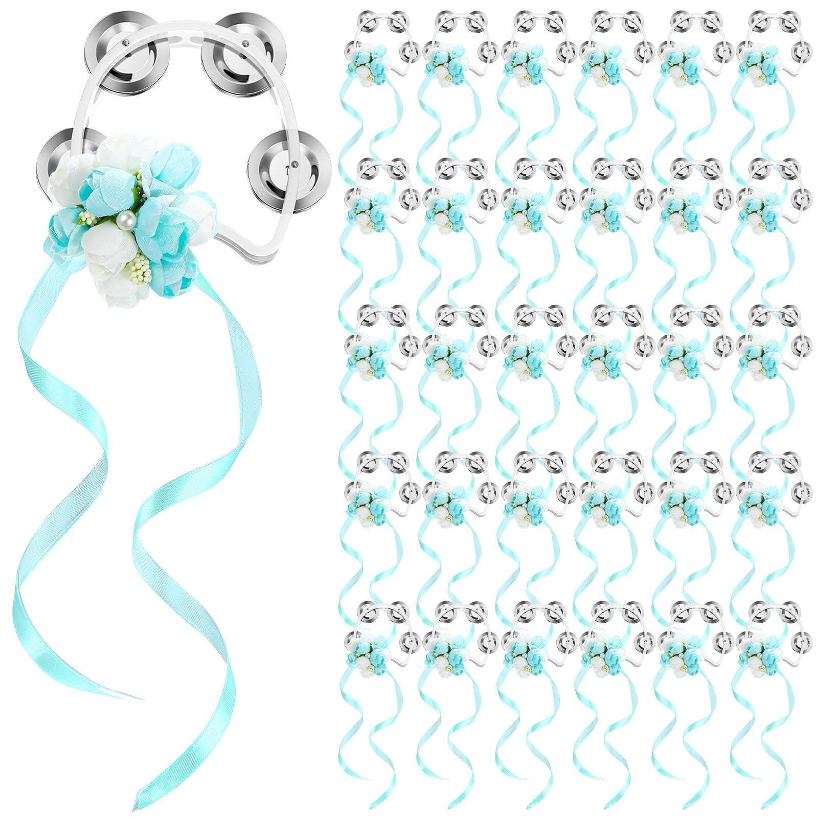 Amazon.com: Lukmaa 30 Pcs Mini Tambourine Small Hand Tambourines Bulk ...